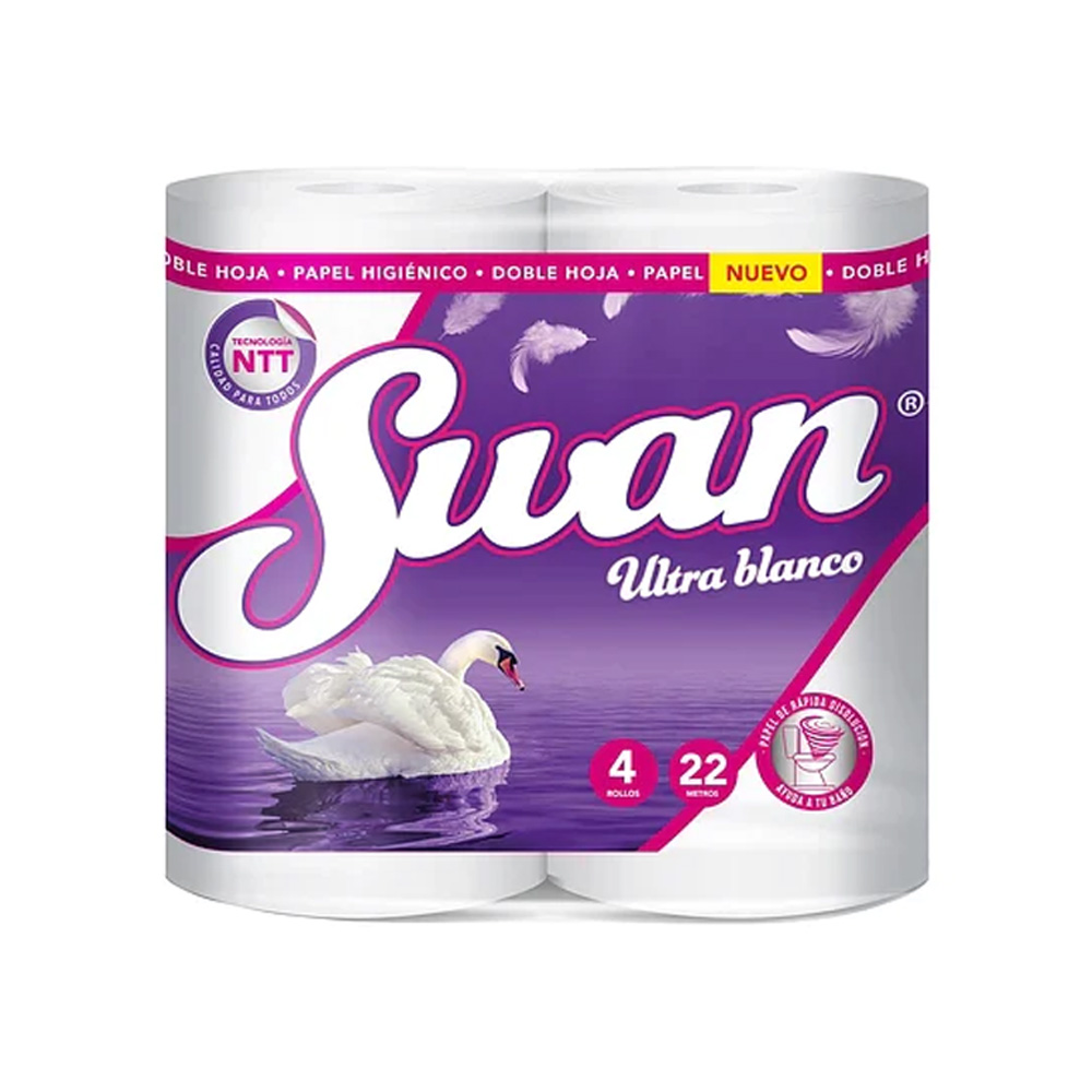 Super El Trebol Papel Higiénico Swan Doble Hoja 4 Rollos 22 Mts